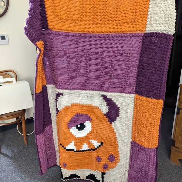 MONSTER Pattern for Crocheted Blanket - Etsy Canada