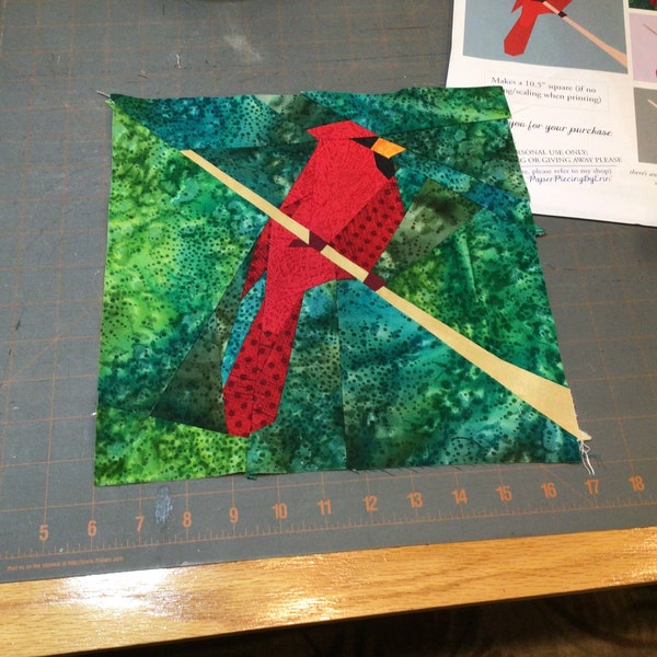 Cardinal Paper Piecing Pattern - Etsy