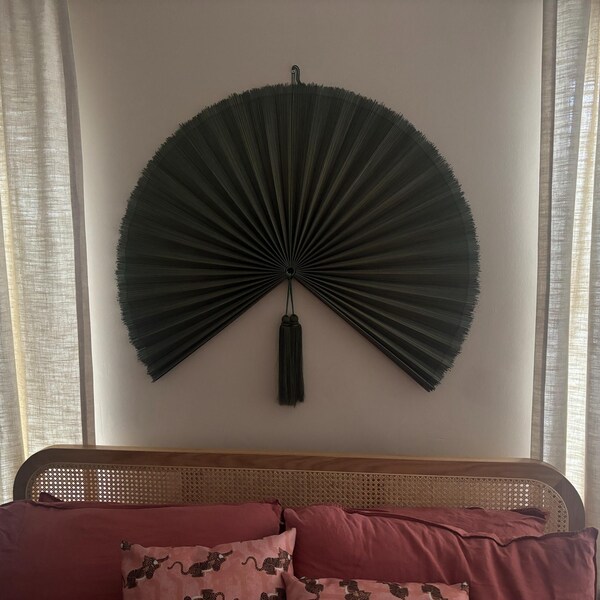 Wall Fan Decor, Bamboo Decorative Fans, Handcrafted Bamboo Fan, Boho ...