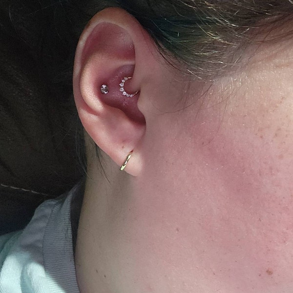 16G Skull Bird Septum Ring/hinged Segment Clicker/daith Earring ...