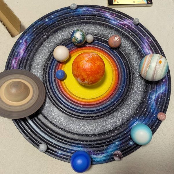 High Finish Hand-painted Wooden Solar System Set/limited Edition Space ...