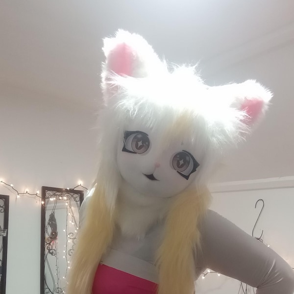 Cute Fursuit Head Base Smiling Face kigurumi Mask Basecheap Furry ...