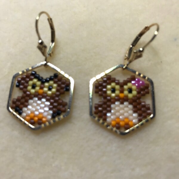 Hoot N Annie Hexagon Bauble Peyote Pattern Charm, Key or Purse Fob ...