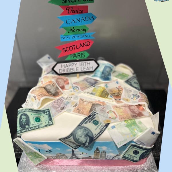 US Dollars Bank Notes Money Currency Edible Icing Cake Decoration ...