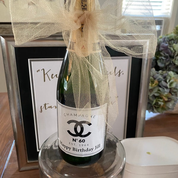 Custom Champagne Label, Personalized Champagne Bottle Label for ...