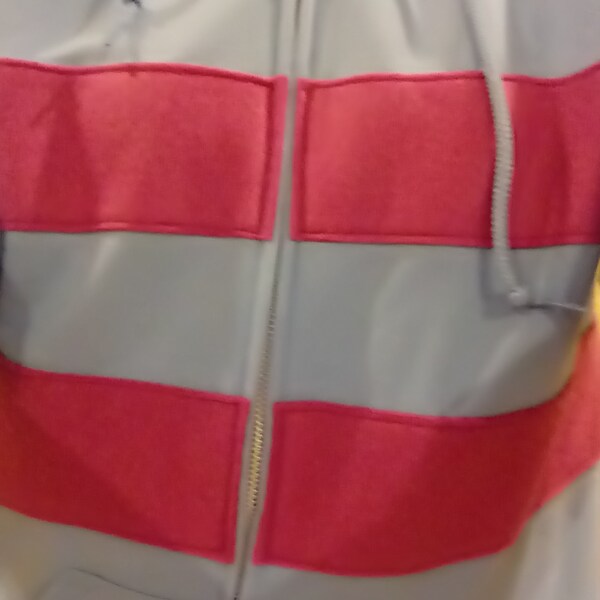 Frisk Zip Front Hoodie, Blue Hooded Sweatshirt With Magenta Stripes ...