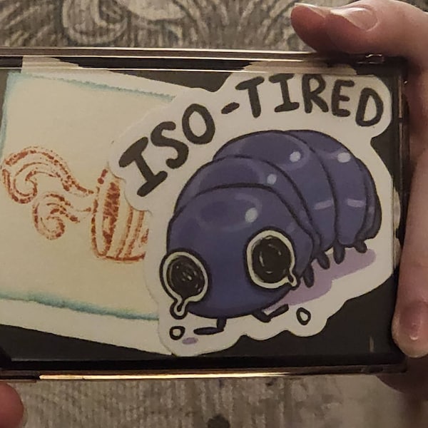 Iso-tired Isopod Bug Nature Glossy Waterproof Sticker Laptop Water ...