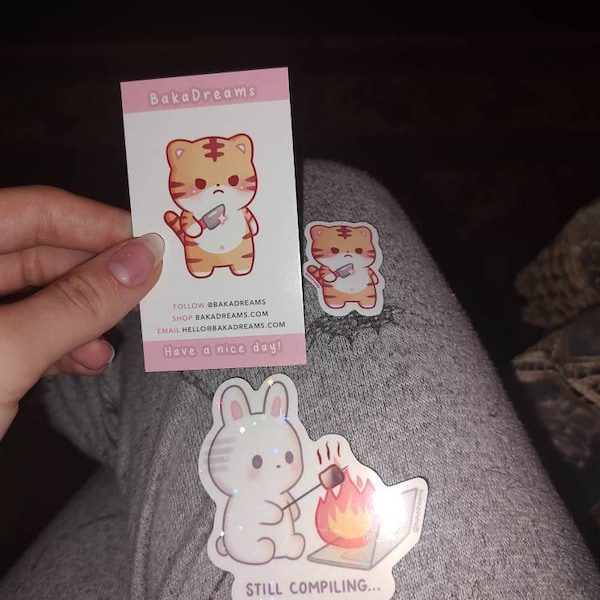 Still Compiling Bunny Programmer Humor Vinyl Sticker, Software Developer Gift, Cute Tech Coding ...