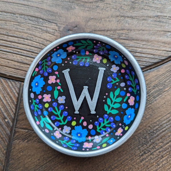 Retro Colorful Cocktail Trinket Dish, Hand Painted Clay Ring Dish, Bar ...