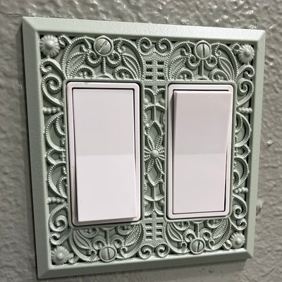Filigree Switch Plate and Outlet Cover, Lightswitch Cover tower Green ...