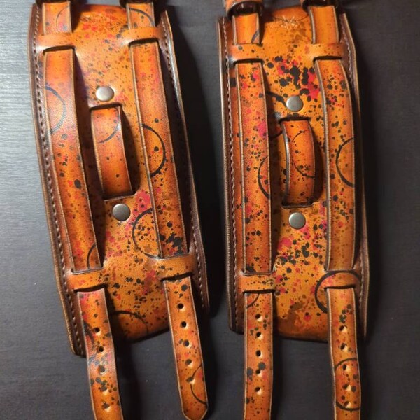 Leather Cuff Bracelet : Destroyed Brown Finish Burnished and Waxed ...