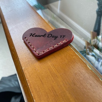 Personalized Premium Leather Heart Bookmarkcustom Bookmark - Etsy