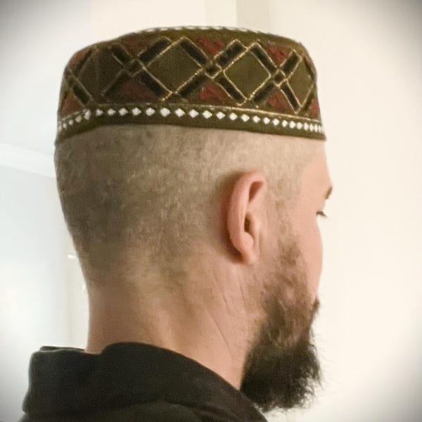 Traditional Embroided PTM Style Round Cap for Men. Size 21, 22 & 22.5 ...