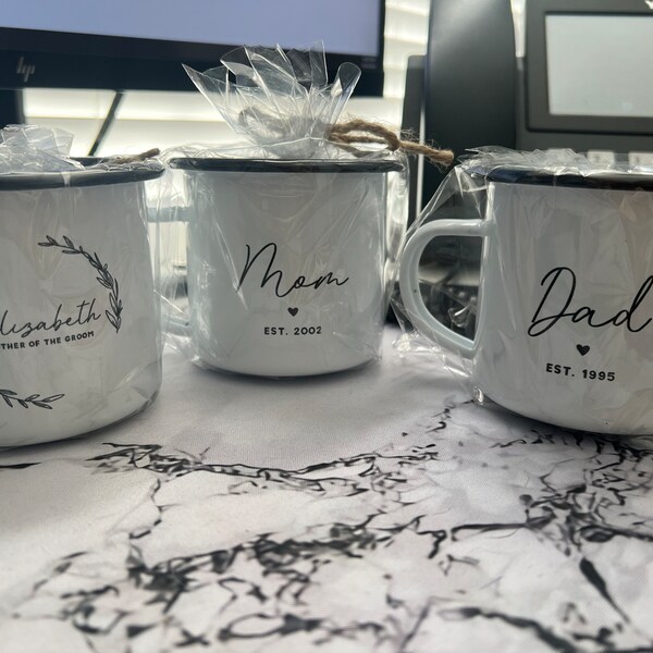 Custom Mom and Dad Mugs, Mommy and Daddy Camp Mugs, Pregnancy Reveal ...
