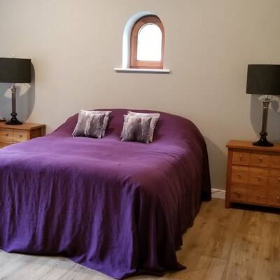 DEEP PURPLE Linen Bedspread dark Plum King/queen Size Bed - Etsy