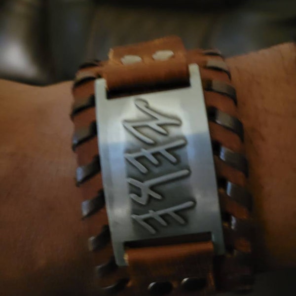 Paleo Hebrew Leather Cuff Bracelet YHWH, Paleo Hebrew Jewelry, Yahuah ...