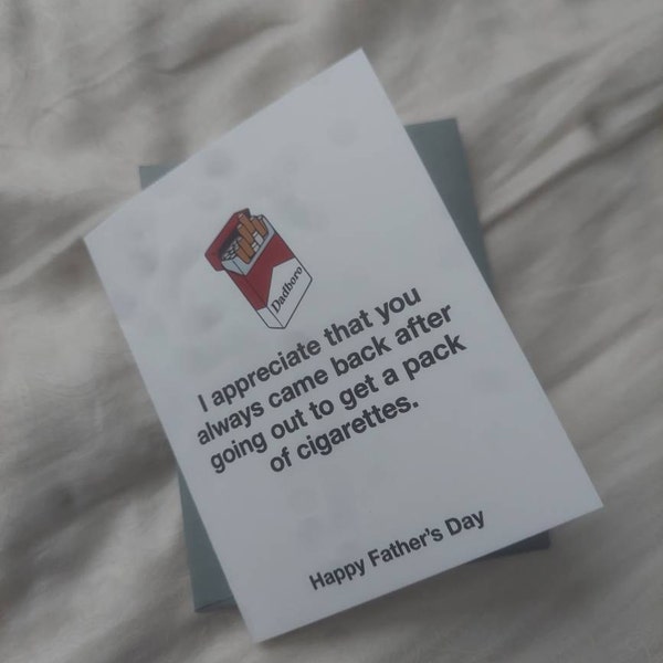 Funny 'pack of Cigarettes' Father's Day Card - Etsy