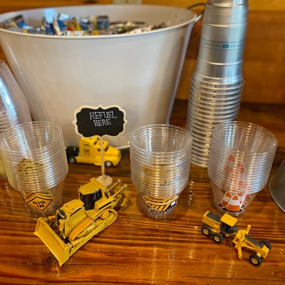 CONSTRUCTION PARTY CUPS Dig in Party Cups Construction Truck Cups ...
