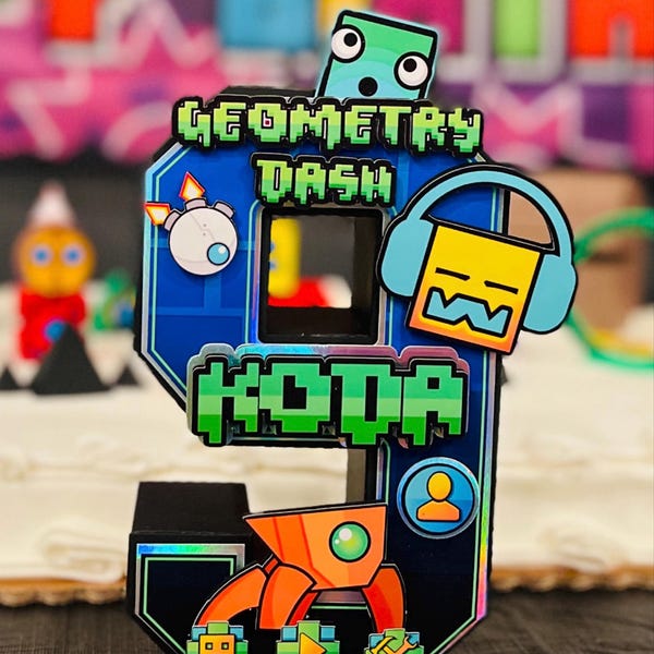 Geometry Dash Cake Topper - Etsy