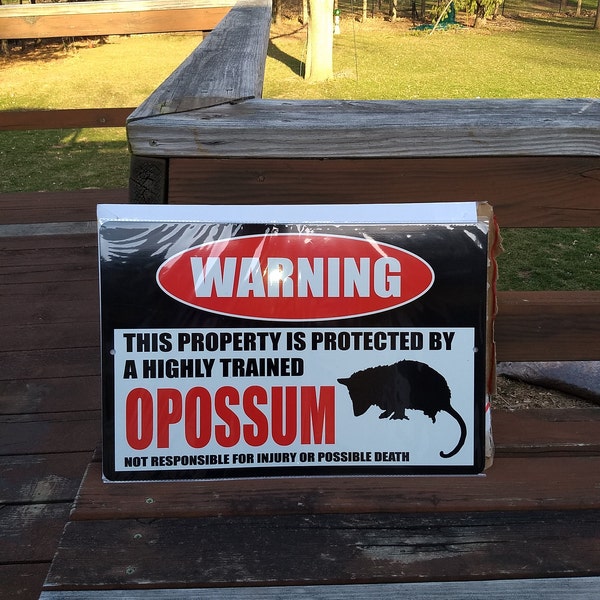 Funny Opossum Warning Sign, Opossum Decor, Marsupial, Wildlife Decor ...