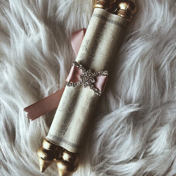 Cinderella Mini Scroll Invitation Sample Kit - Royal Theme, Scroll ...