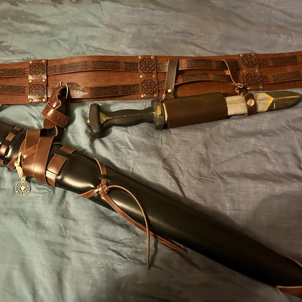 Thigh Sheath Dagger Holder Frog Part Scabbard Weapon Loop for Larp or ...