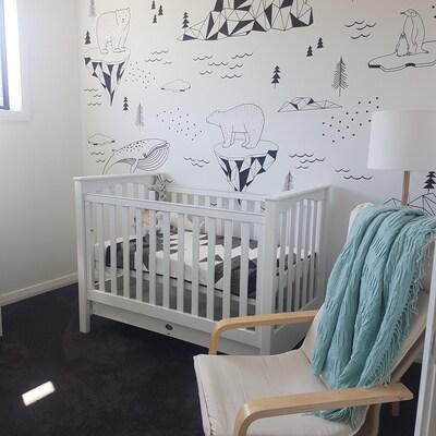 Nursery Wall Decal, Arctic Animals Wall Decal, Polar Bear Decal ...