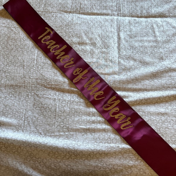 Teacher of the Year Sash - Etsy