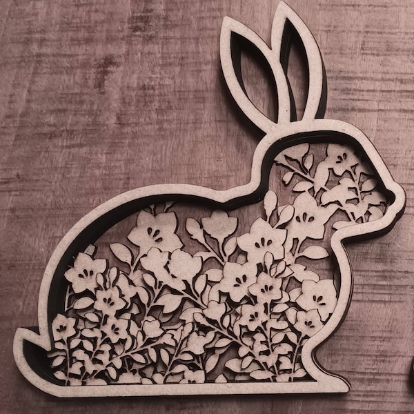 Multi Layer Easter Laser Cut Files Rabbits SVG Layered Bundle, Floral ...