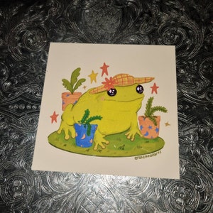 Cool Frog Vinyl Sticker, Waterproof Sticker, Realistic Frog Sticker ...