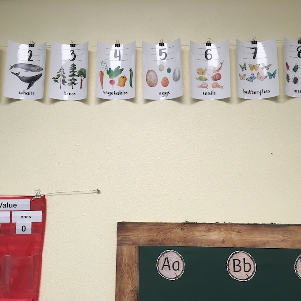 Nature Alphabet Cards, Wall and Flash Card Sizes, Watercolor ...