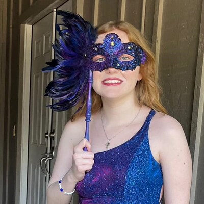 Gold Blue Masquerade Ball Mask Pair Birthday Costume Burlesque Party - Etsy