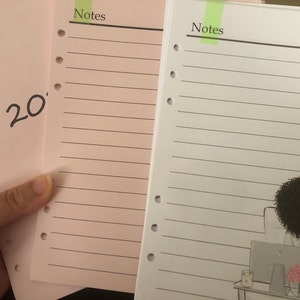 Printed Double Sided Notes Refill for Your Agenda GM MM PM, Personal ...