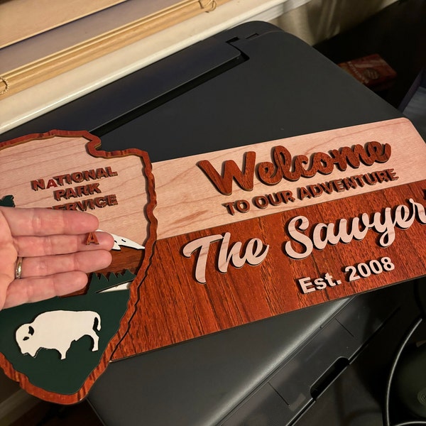 National Park Welcome Sign 3D, Personalized National Park Sign, Custom ...