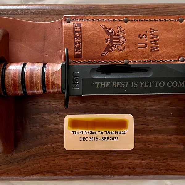 Personalized Walnut Wood USMC Ka-bar Knife Display Holder - Etsy