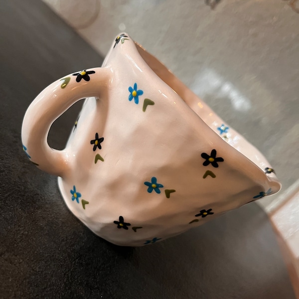 Flowers Mug, Handmade Coffee Mug, Ceramic Mug - Etsy Australia