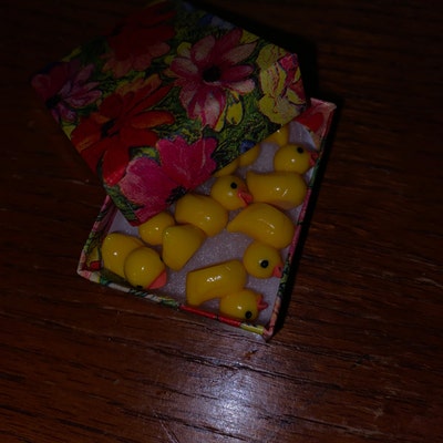 YELLOW DUCK CABOCHONS Slime Charms Mini Ducks Dollhouse Miniatures ...