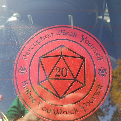 Perception Check D20 RPG Game Crit Dice for Vinyl Sticker Decal for ...