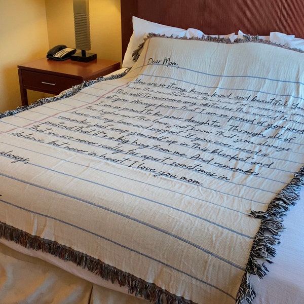 LETTER BLANKET Personalized Gift Love Birthday Gift for Mom Dad Grandma ...