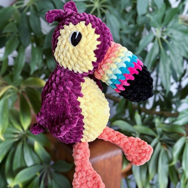 Taco the Toucan (&flamingo) Pattern, Crochet Toucan and Flamingo ...