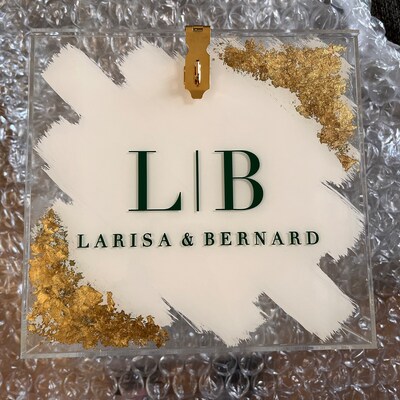 Foil Painted Lock and Key Personalized Acrylic Card Box I - Etsy