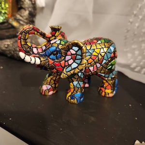 Mosaic Blue Bull Statue With Big Horns Made With Marble Dust and With ...