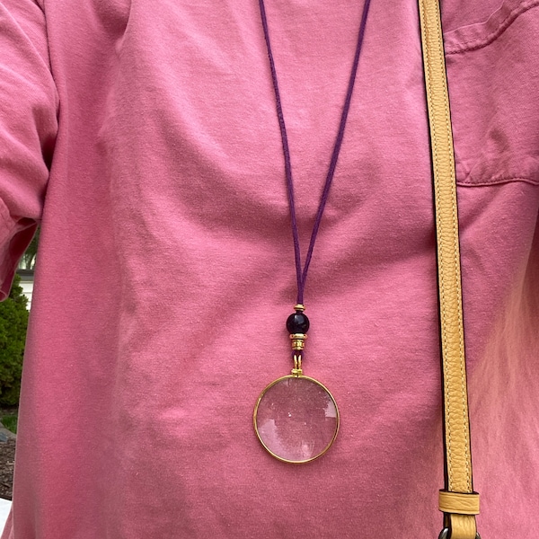 Magnifying Necklace, Healing Gem Stone, Rose Quartz. Monocle Necklace ...