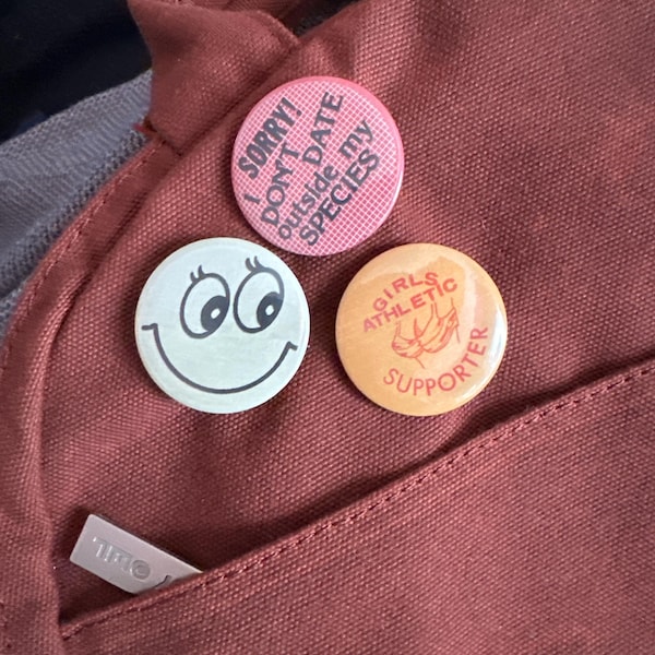 Vintage Style Pinback Buttons - 60s 70s 80s Misc. Novelty Pins ...