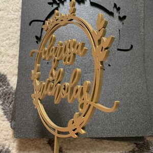 Gold Cake Topper With Names, Personalized Cake Topper, Custom Names ...