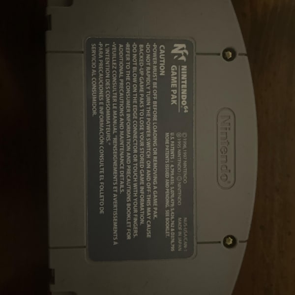 Nintendo 64 Back Label Sticker - N64 Cartridge Back Label Replacement ...