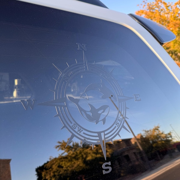 Crab Compass Decal, Seashore Life Vinyl Wall Decal, Softshell Crab ...