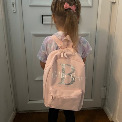 Personalised Name Initial Backpack Custom Girls Boys Kids Children Pre ...