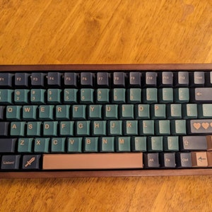 141pcs Dark Blue Ocean Theme Keycaps Set, Retro Style Keycaps, PBT ...