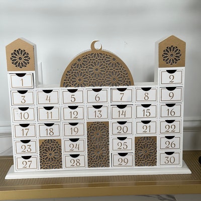 Ramadan Wooden Countdown Calendar Mosque Advent Calendar Ramadan Decor ...
